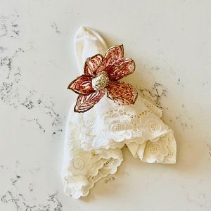 Pier 1 | Dining | Pier Beaded Hibiscus Napkin Rings Set | Poshmark